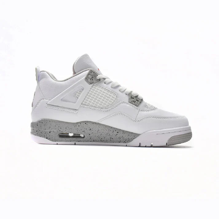 White & Grey Heritage Court Sneaker with Concrete-Texture Midsole | Ve ...